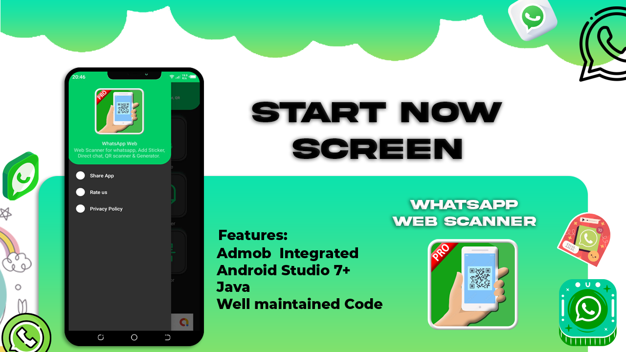 Whats scan ,sticker, chat, QR Scanner & generator, daul whatsapp, clone whatsapp GB web, direct ...